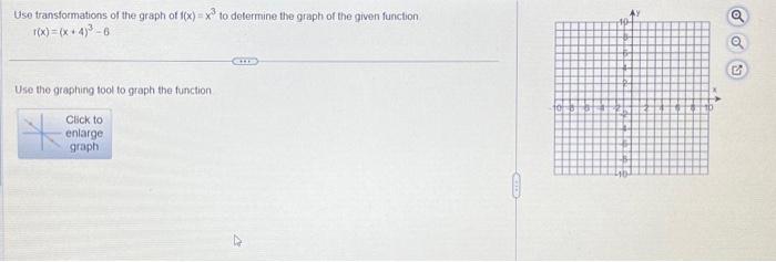 Solved Use transformations of the graph of f(x)=x3 to | Chegg.com