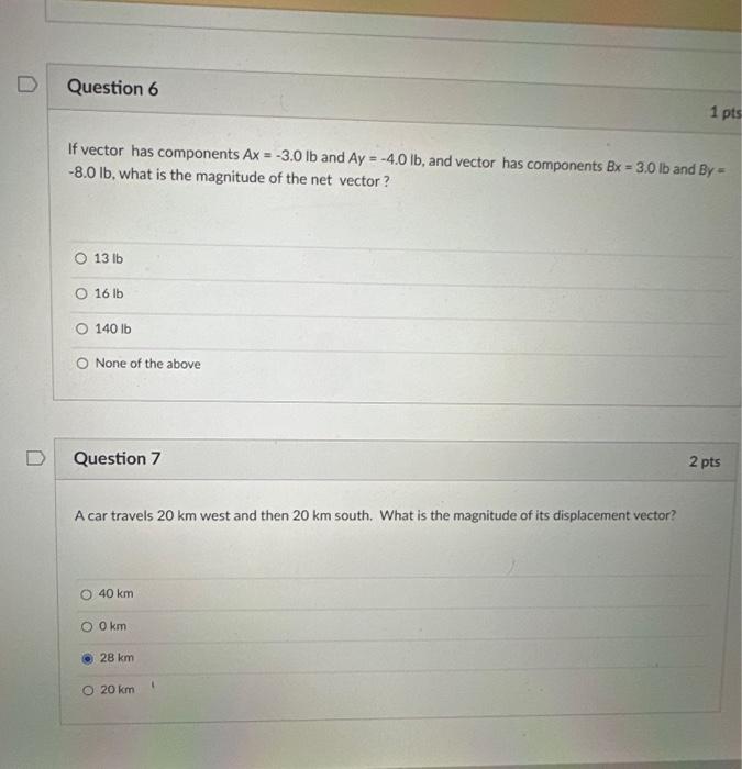 Solved If vector has components \\( A x=-3.0 \\mathrm{lb} | Chegg.com