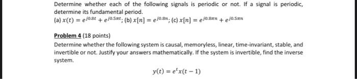 Solved QUESTION 1: Determine each of the following signals | Chegg.com