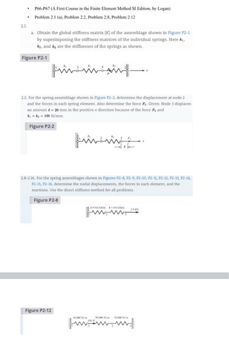 Solved - P66-P67 (A First Course in the Finite Element | Chegg.com