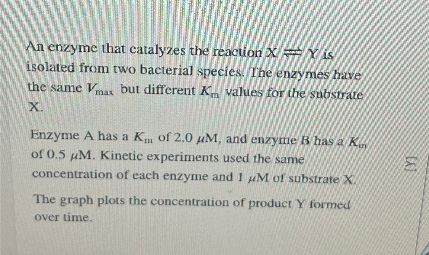 Solved An enzyme that catalyzes the reaction x⇌Y ﻿is | Chegg.com