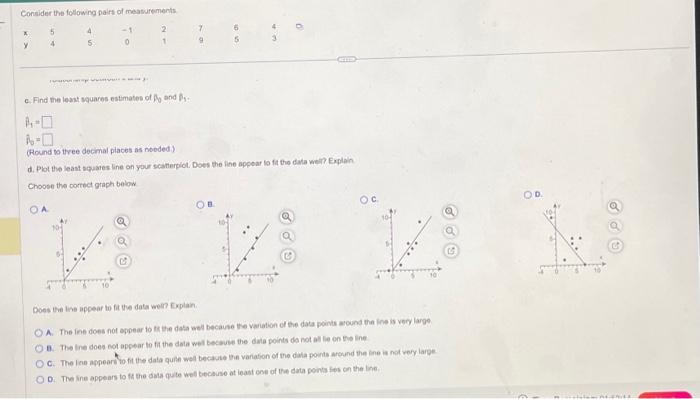Consider the following pairs of measurements | Chegg.com