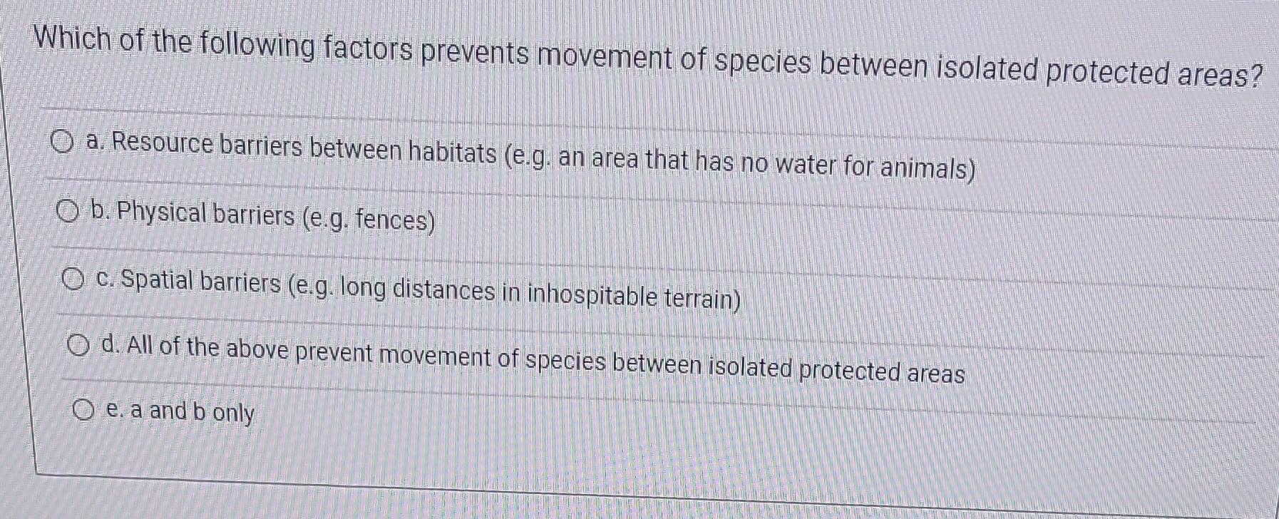 Solved Which of the following factors prevents movement of | Chegg.com