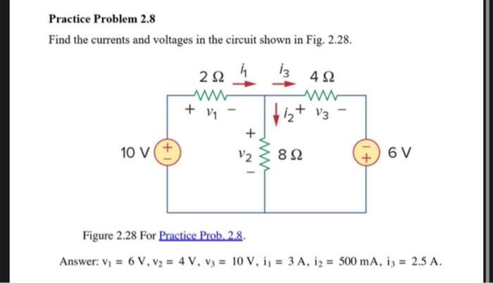 Solved Find the currents and voltages in the circuit shown | Chegg.com