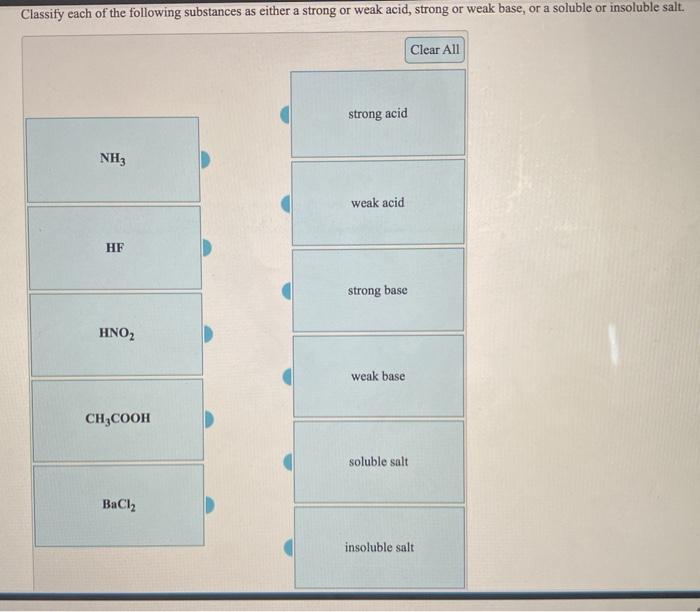 Solved Classify each of the following substances as either a | Chegg.com