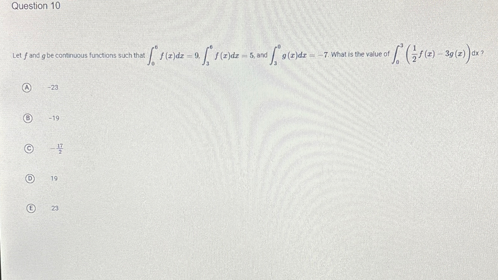Solved Question 10Let f ﻿and g ﻿be continuous functions such | Chegg.com