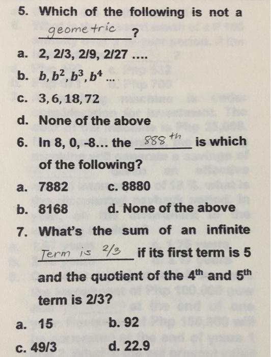 Solved ADVANCED ALGEBRASolve these problems (Complete | Chegg.com