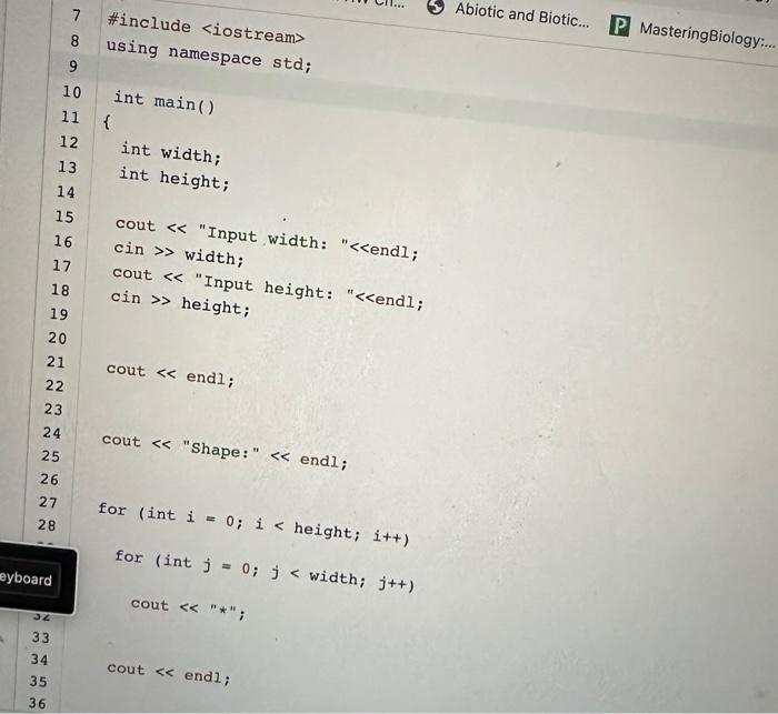 Solved Also, print a line shape: between user input and the | Chegg.com