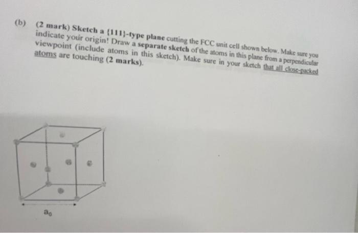 Solved Q7. (8 marks) Consider the face-centered cubic (FCC) | Chegg.com