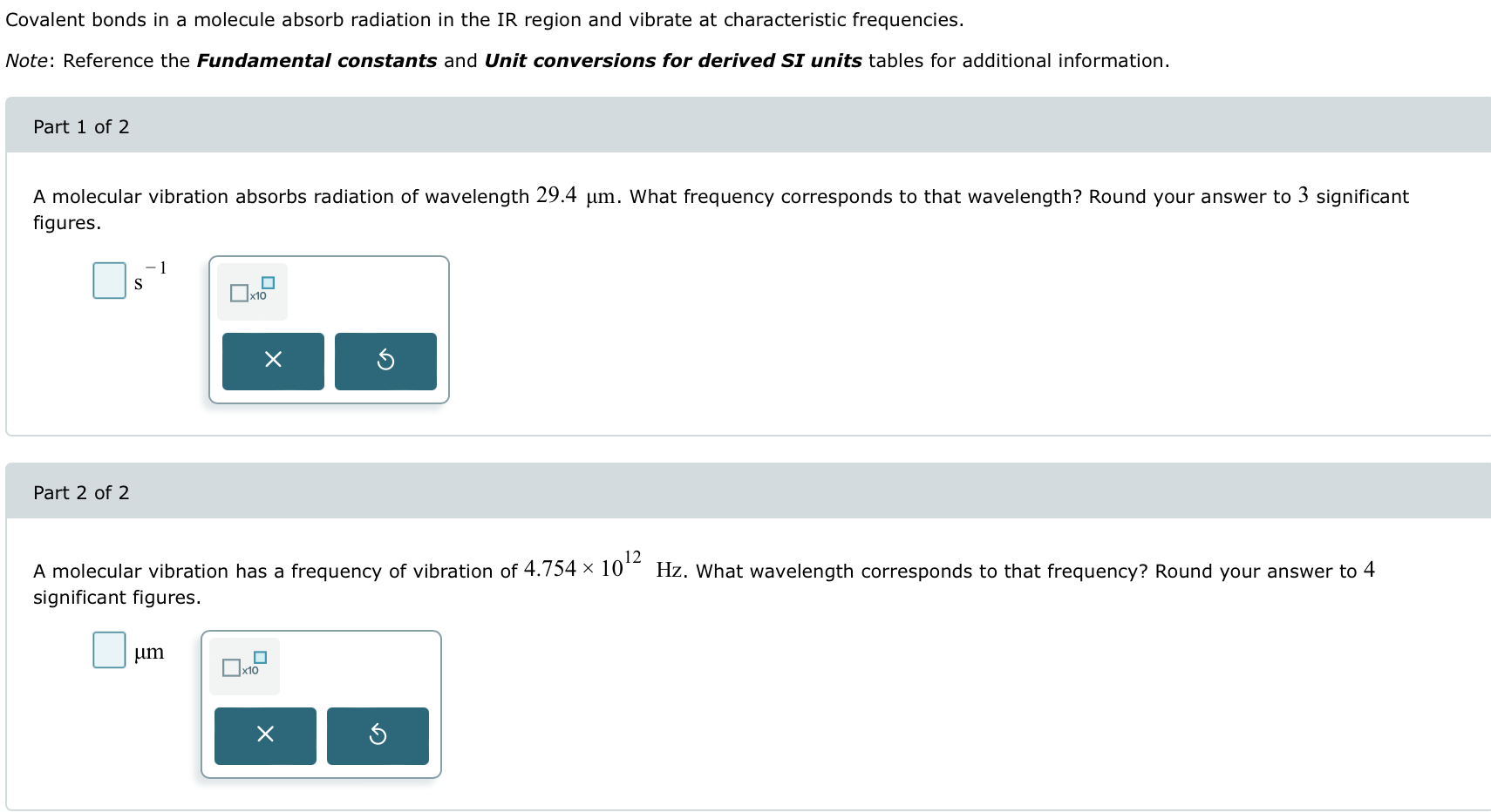 Solved Covalent bonds in a molecule absorb radiation in the | Chegg.com