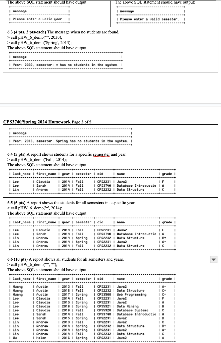 Solved Please write a stored procedure named pHW_6_xxxx( | Chegg.com