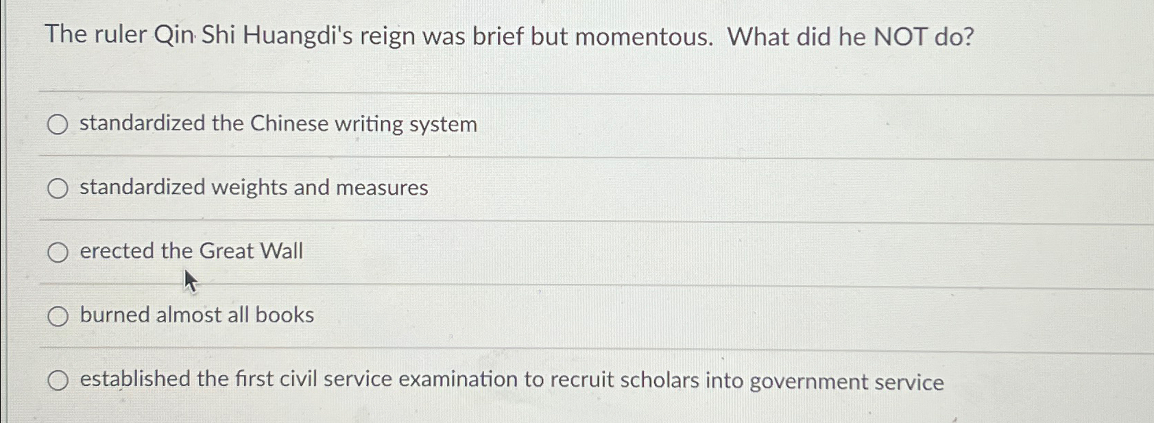 Solved The ruler Qin Shi Huangdi's reign was brief but | Chegg.com