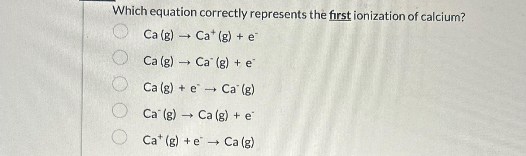 Solved Which equation correctly represents the first | Chegg.com