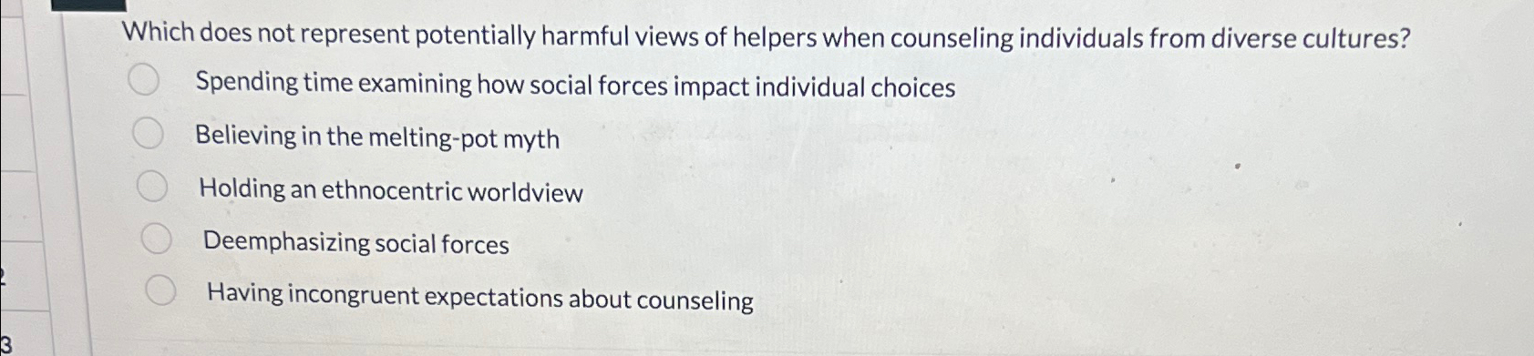 Solved Which does not represent potentially harmful views of | Chegg.com