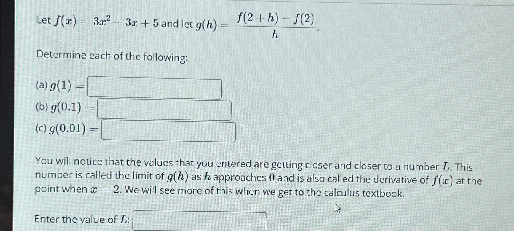 Solved Let F X 3x2 3x 5 ﻿and Let