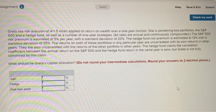 Solved Assignment Saved Help Save & Exit Submit Check my | Chegg.com