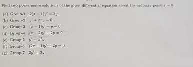 Solved Find two power series solations of the given | Chegg.com
