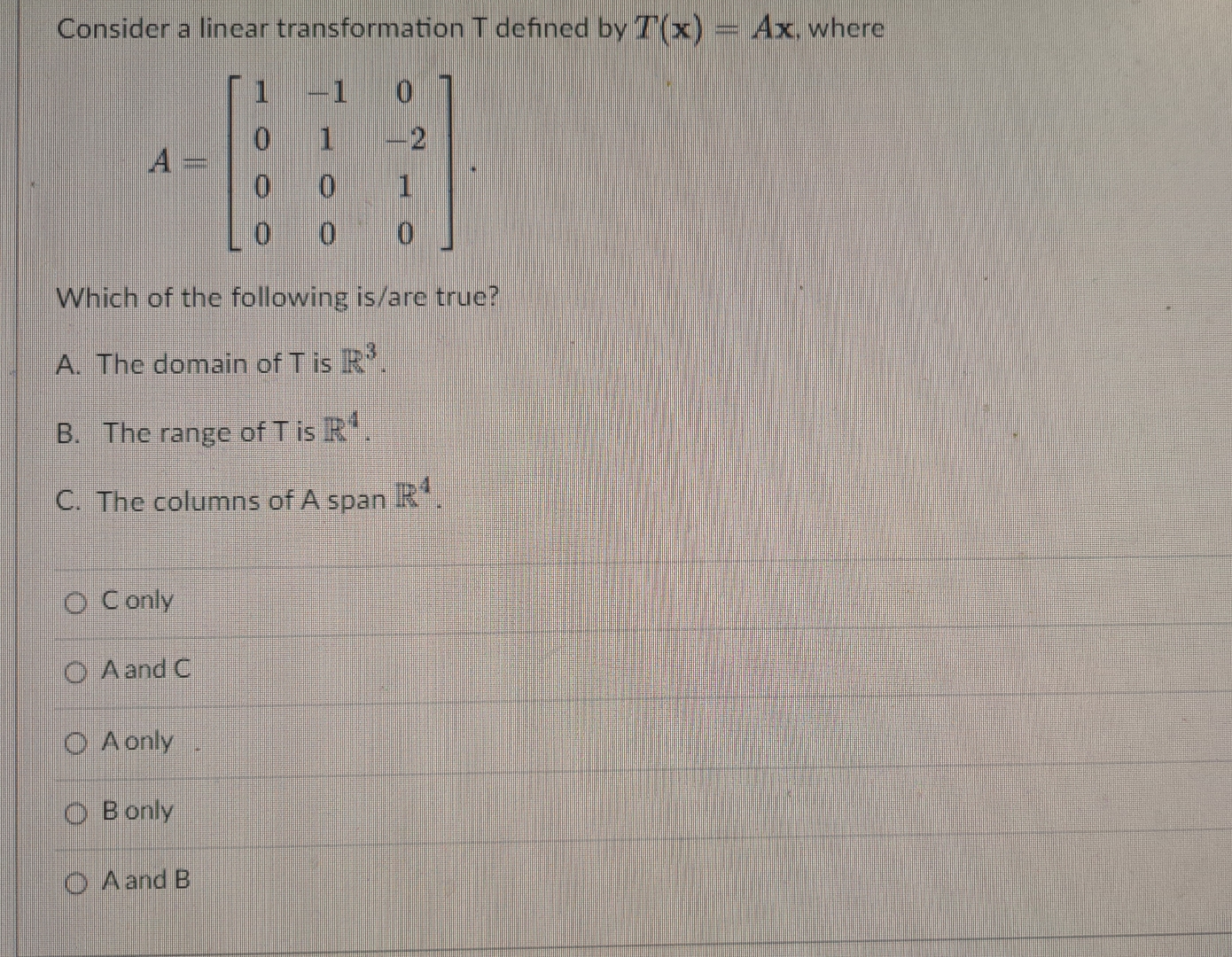 Solved Consider a linear transformation T ﻿defined by | Chegg.com