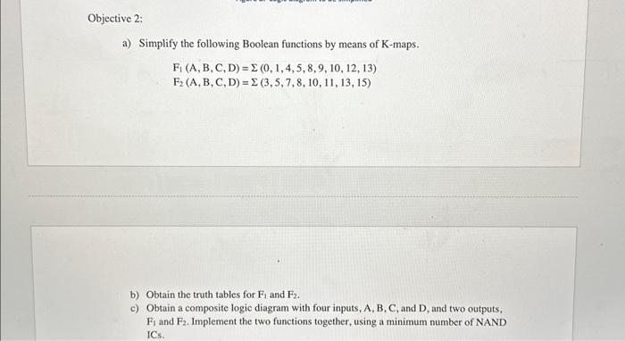 Solved F1( A, B,C,D)=Σ(0,1,4,5,8,9,10,12,13)F2( A, | Chegg.com