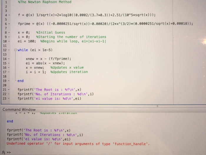 Solved hello, I am trying to use the newton raphson method | Chegg.com