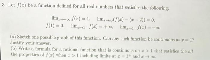 Solved Let f(x) be a function defined for all real numbers | Chegg.com