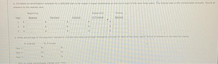 Solved Complete The Amortization Using For Example Purpose