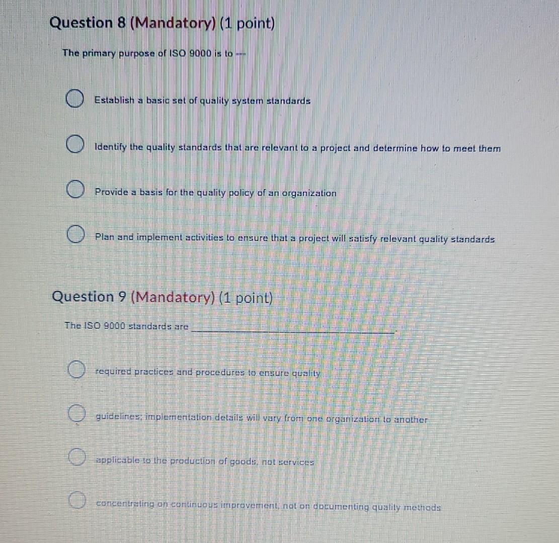 Solved Question 7 (Mandatory) (1 point) Team charters are an | Chegg.com