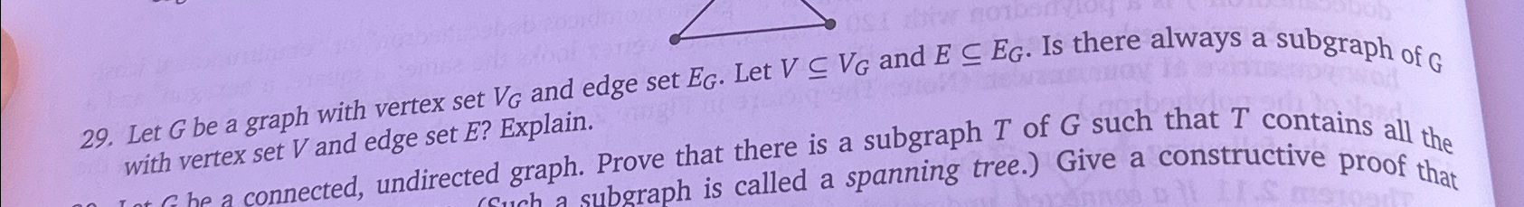 Solved Let G ﻿be a graph with vertex set VG ﻿and edge set | Chegg.com