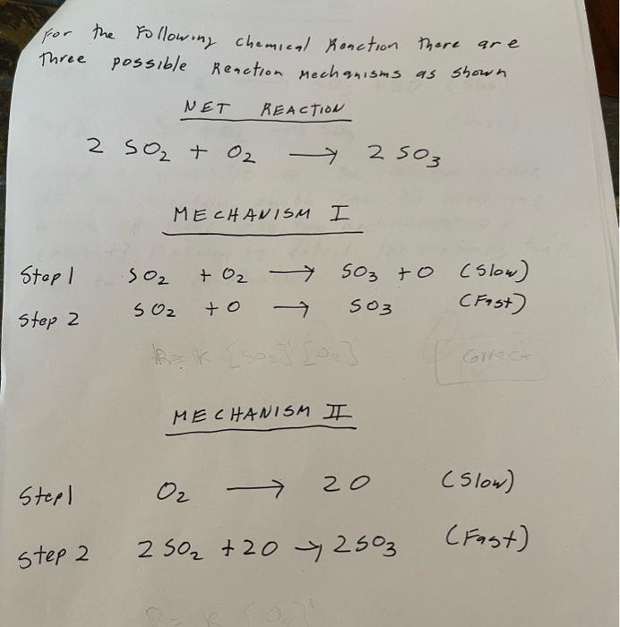 Solved for the Following chemical Renction thare are Three | Chegg.com