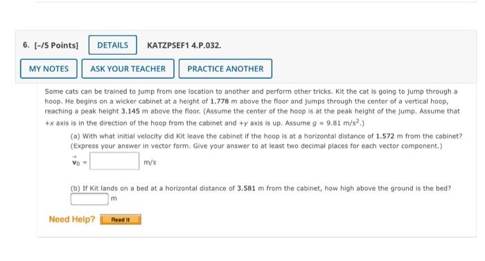 Solved 6. [-15 Points) DETAILS KATZPSEF1 4.P.032. MY NOTES | Chegg.com Solved 6. [-15 Points) DETAILS KATZPSEF1 4.P.032. MY NOTES | Chegg.com