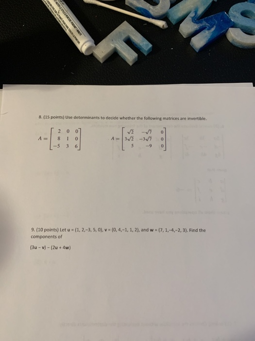 Solved 1. Use determinants to decide whether the following | Chegg.com