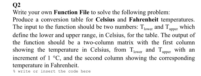 Solved Q2 Write your own Function File to solve the | Chegg.com