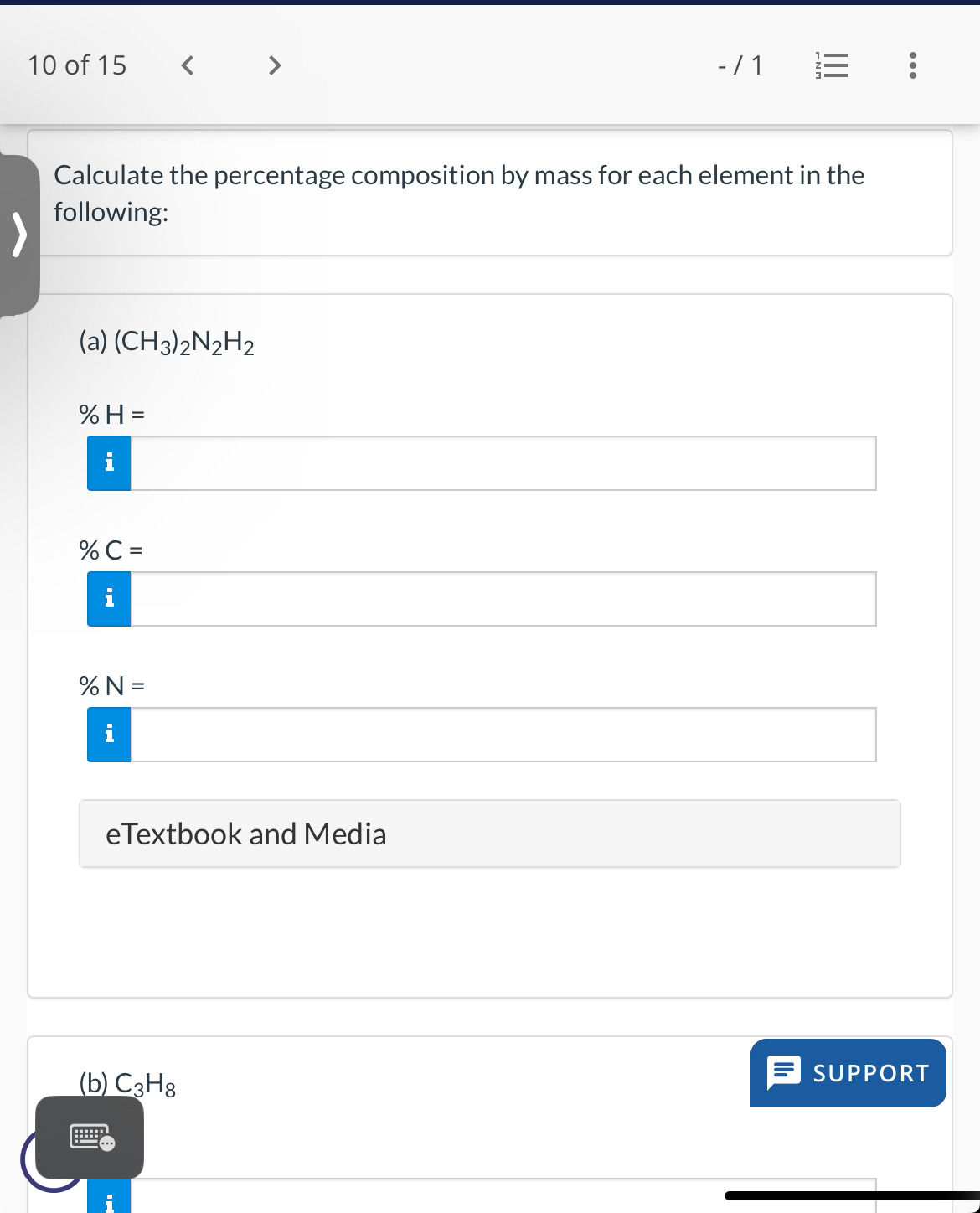 Solved Calculate the percentage composition by mass for each | Chegg.com