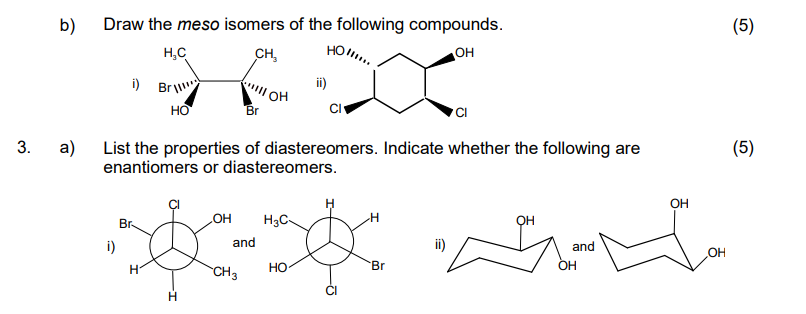 Solved b) ﻿Draw the meso isomers of the following | Chegg.com