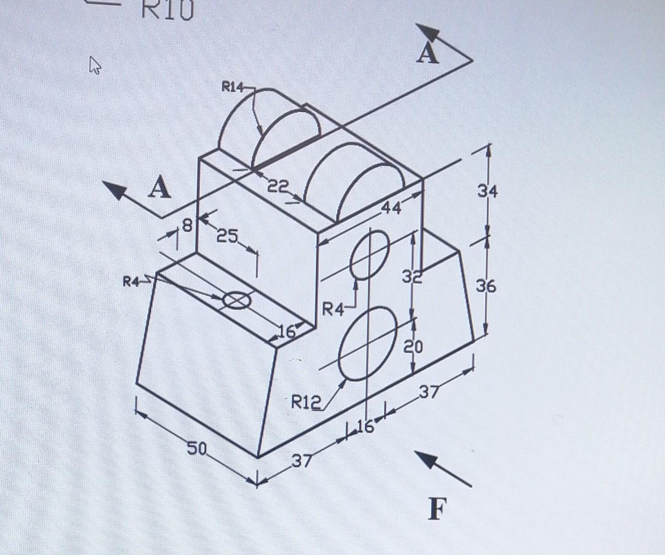 Solved Sectional view, draw the full forntal section top and | Chegg.com