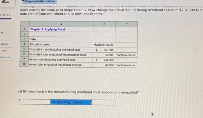 Solved Required information Chapter 3: Applying Excel The | Chegg.com