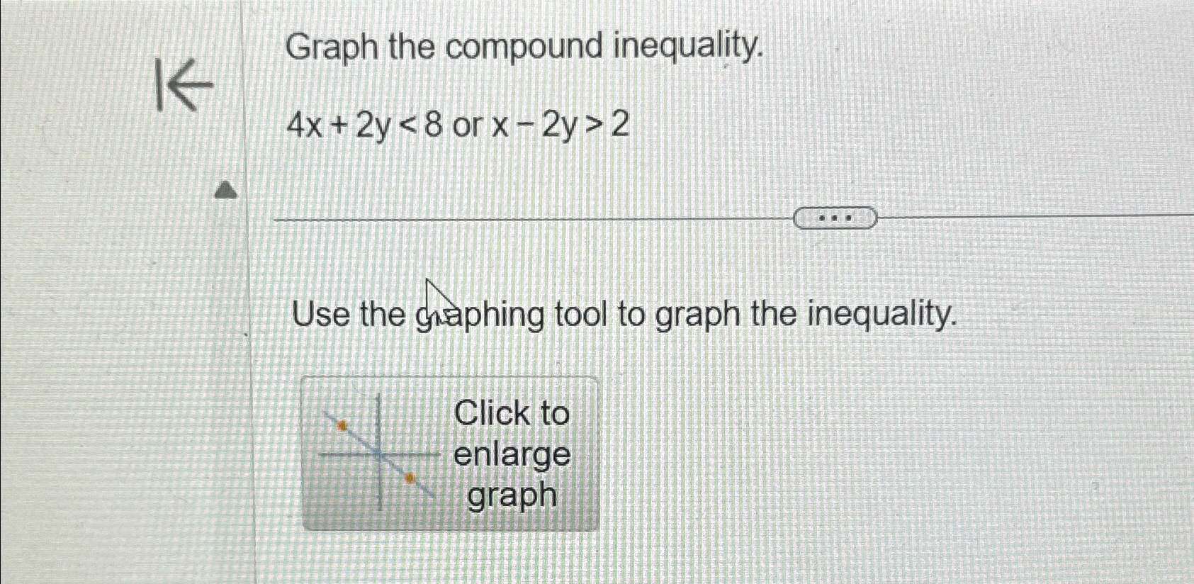 Solved Graph the compound inequality.4x+2y 2Use | Chegg.com
