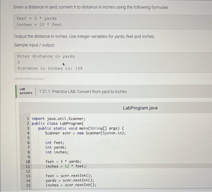 Solved Given a distance in yard, convert it to distance in | Chegg.com