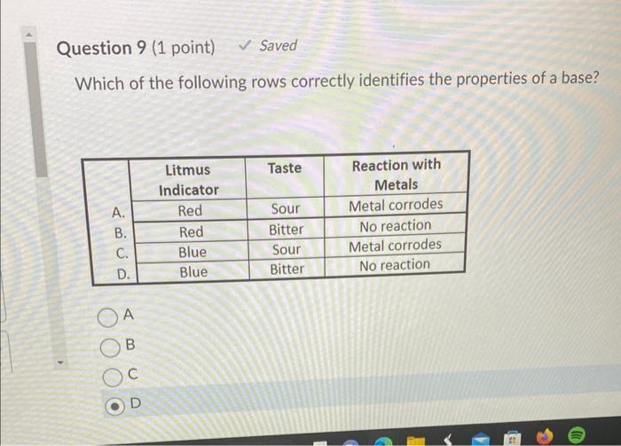 Solved Which of the following rows correctly identifies the | Chegg.com
