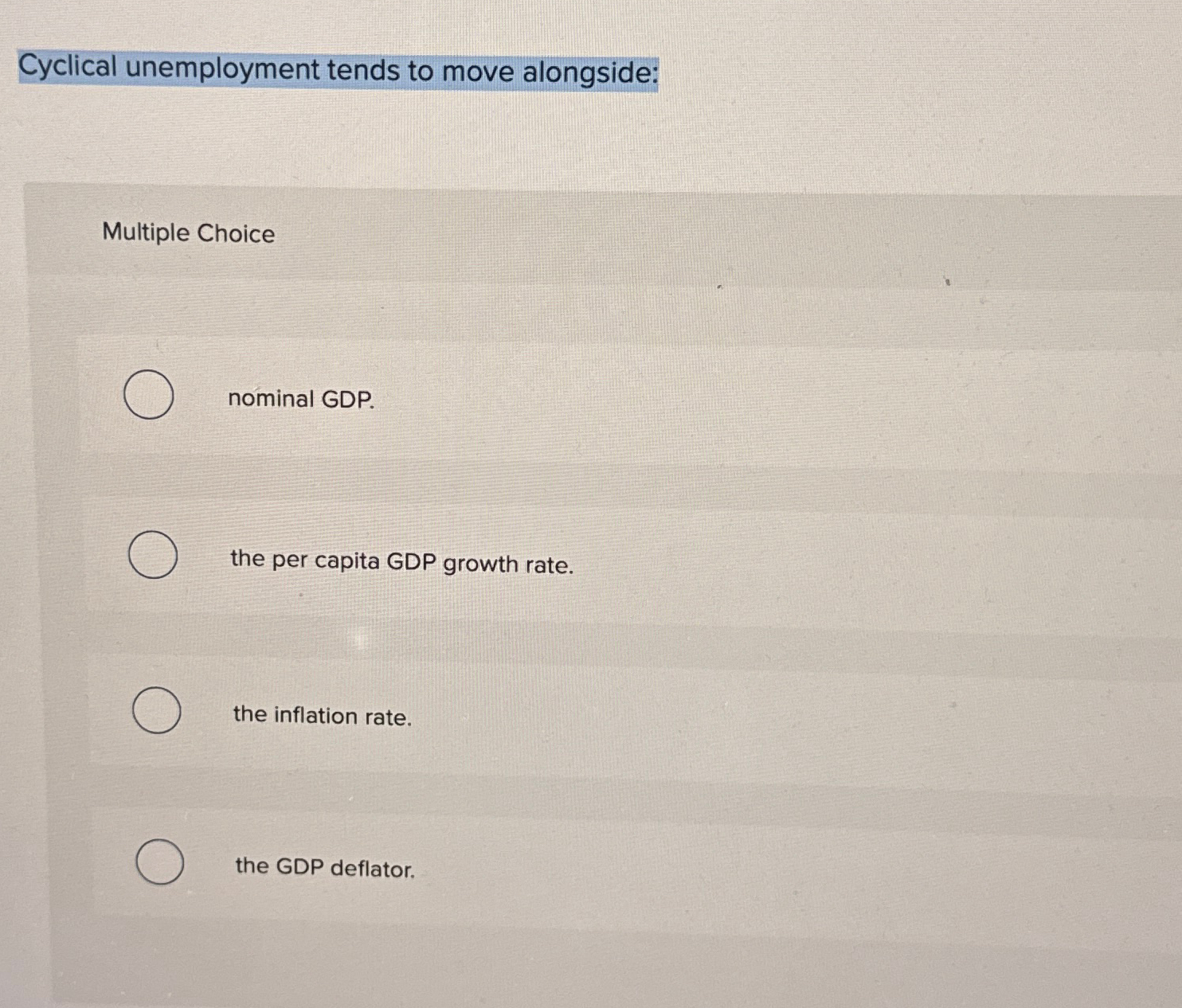 Solved Cyclical unemployment tends to move | Chegg.com