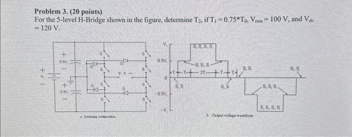 Solved Problem 3. (20 points) For the 5-level H-Bridge shown | Chegg.com