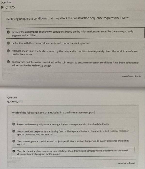 Solved 14 of 175 Identifying unique site conditions that may | Chegg.com
