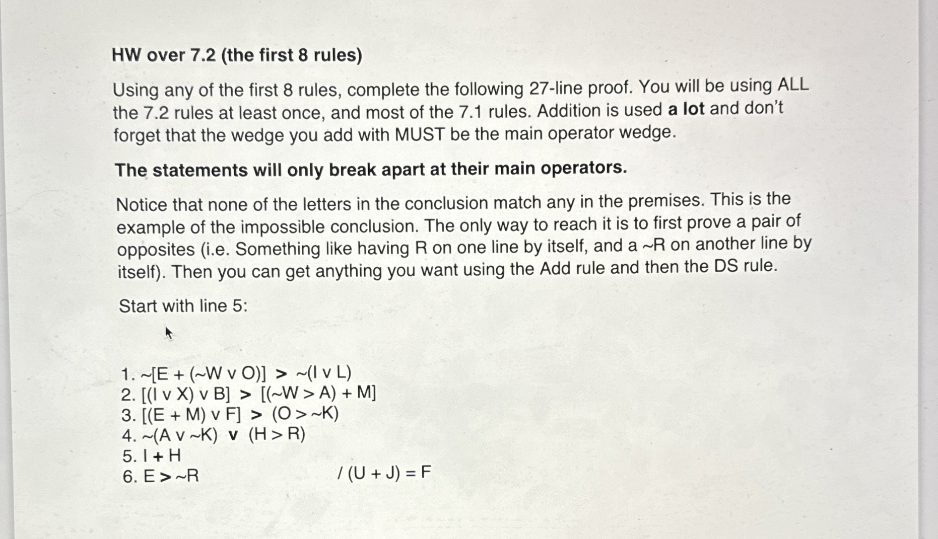 Solved HW over 7.2 (the first 8 ﻿rules)Using any of the | Chegg.com