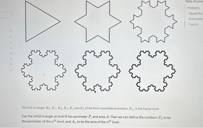 Solved Fractals The final two problems involve the Koch | Chegg.com