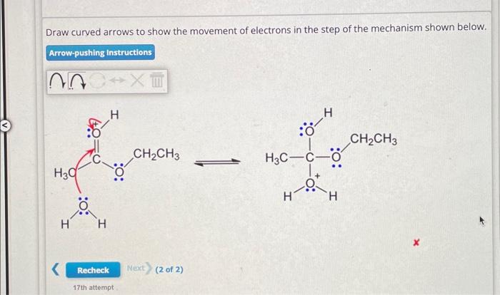 Solved Write the first step of the reaction mechanism using | Chegg.com