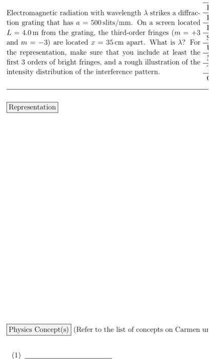 Solved Electromagnetic radiation with wavelength λ strikes a | Chegg.com