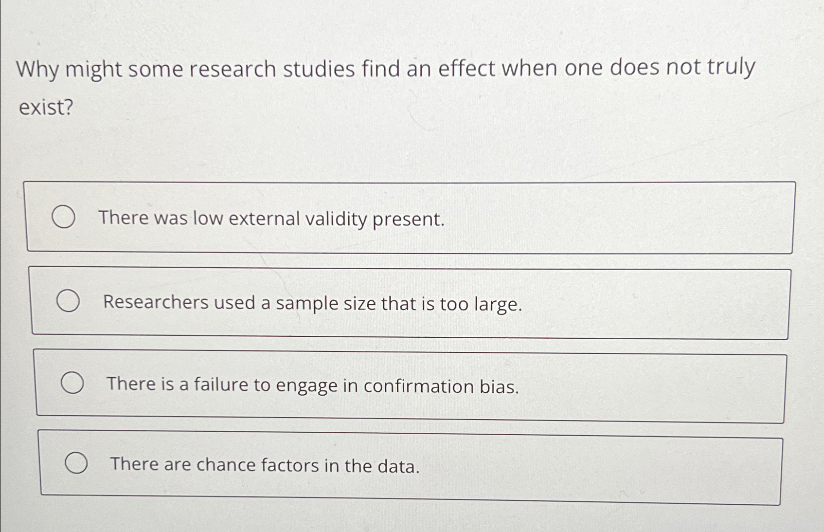 Solved Why might some research studies find an effect when | Chegg.com