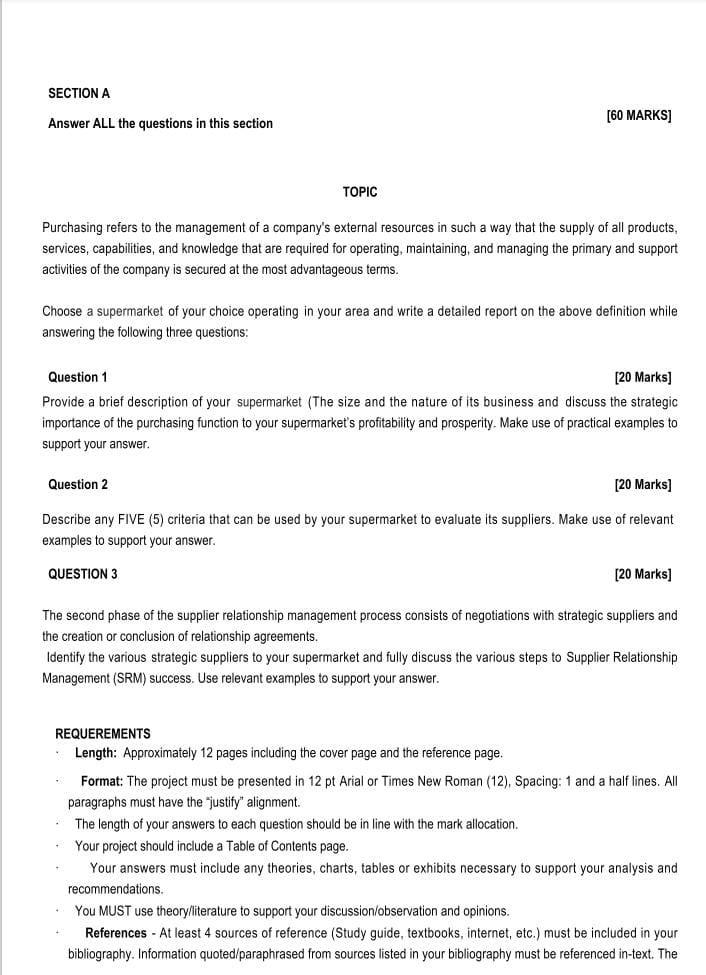 SECTION A Answer ALL the questions in this section | Chegg.com