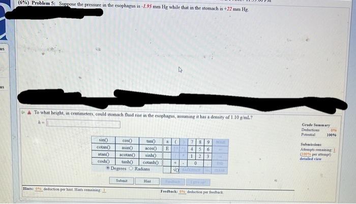 Solved (6\%) Problem 5: Suppose the pressure in the | Chegg.com Solved (6\%) Problem 5: Suppose the pressure in the | Chegg.com