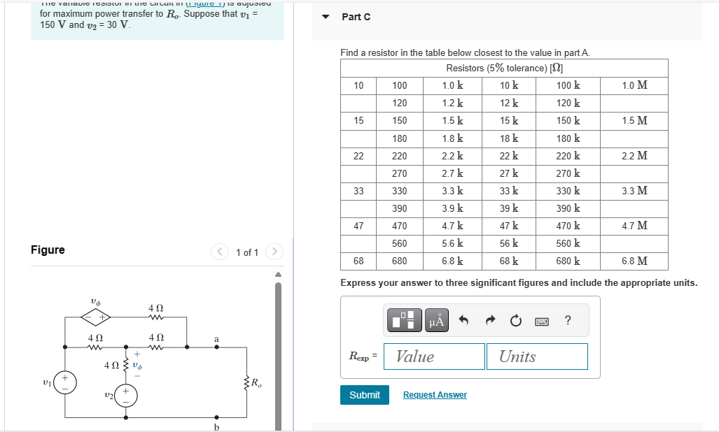 Solved for maximum power transfer to Ro. ﻿Suppose that | Chegg.com